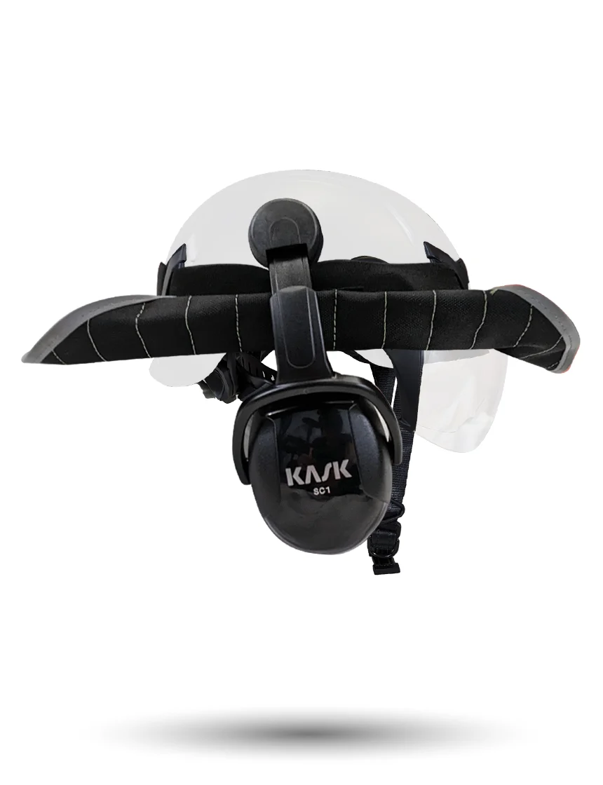 White KASK Zenith X2 ANSI Safety Helmet with Half-Face Visor Kit (Clear ...