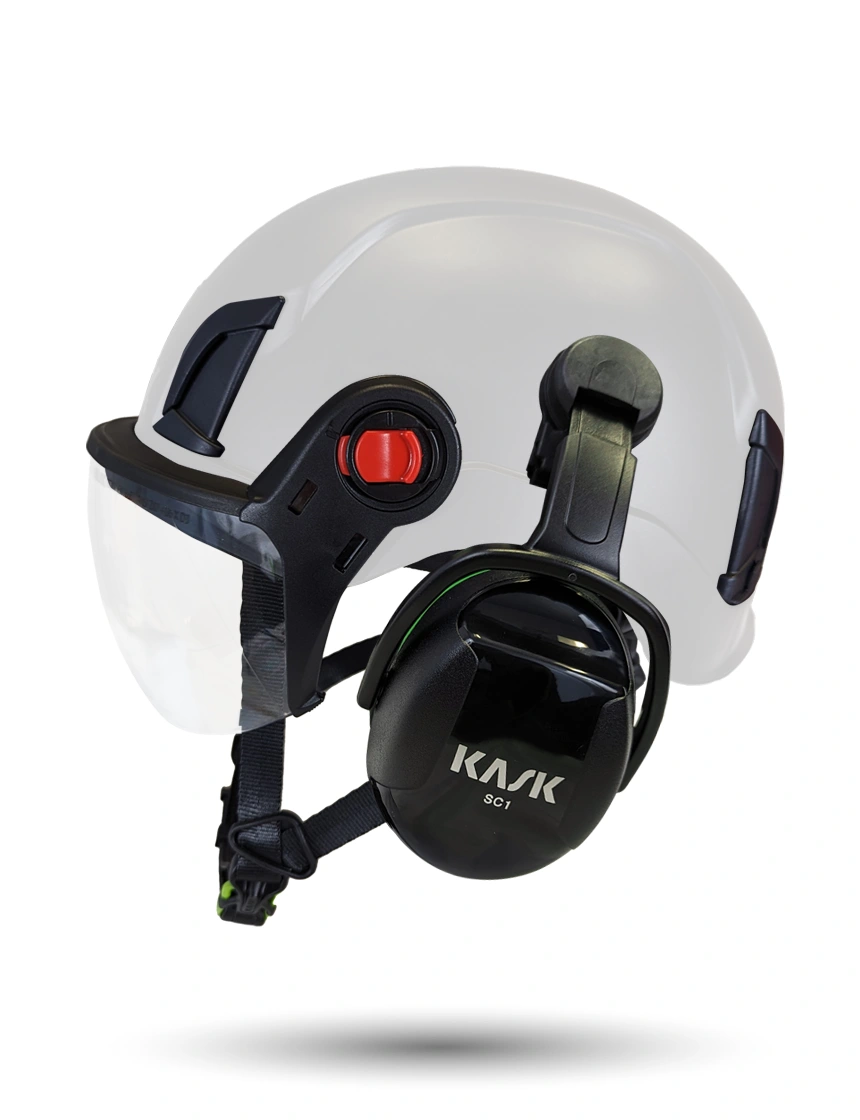 White KASK Zenith X2 ANSI Safety Helmet with Half-Face Visor Kit (Clear ...