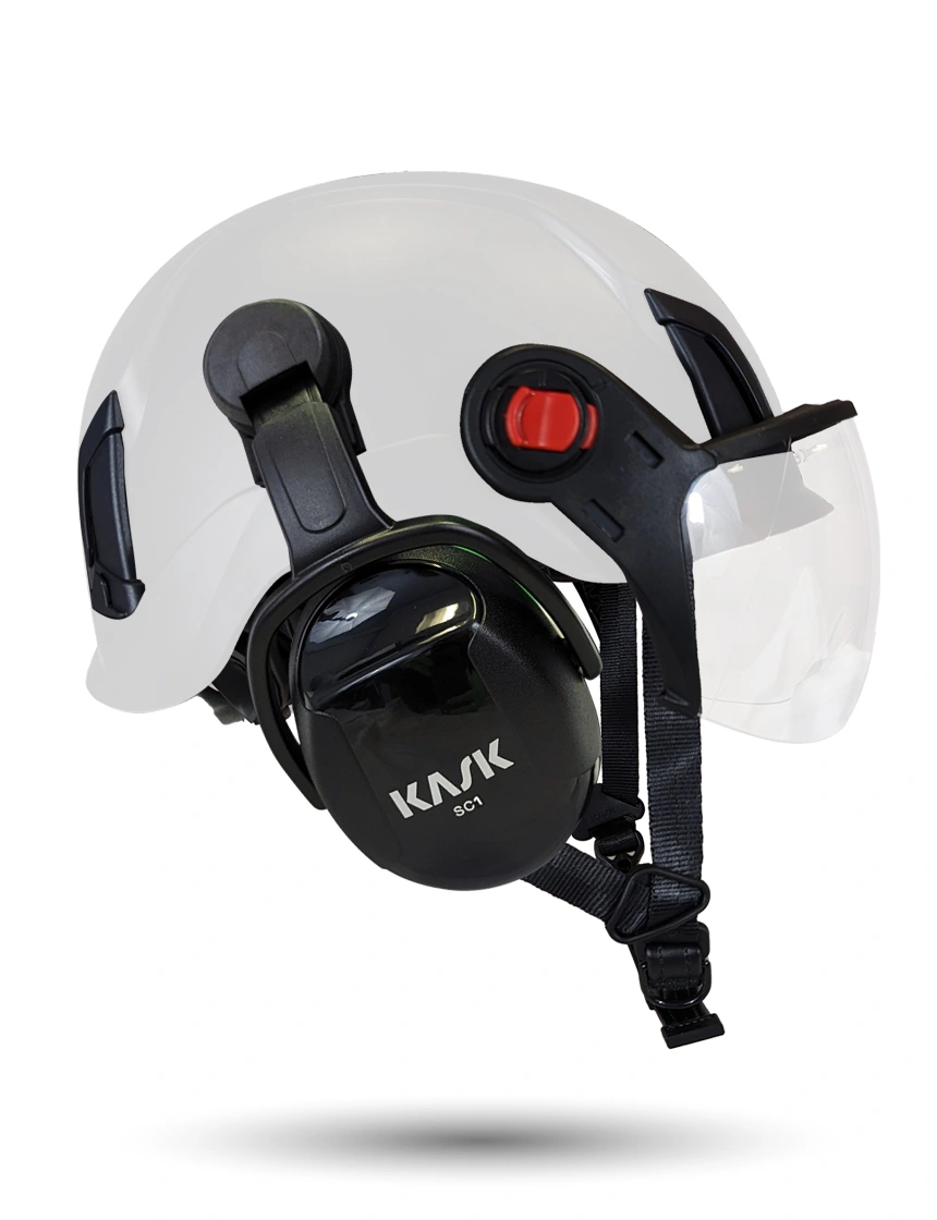 White KASK Zenith X2 ANSI Safety Helmet with Half-Face Visor Kit (Clear ...