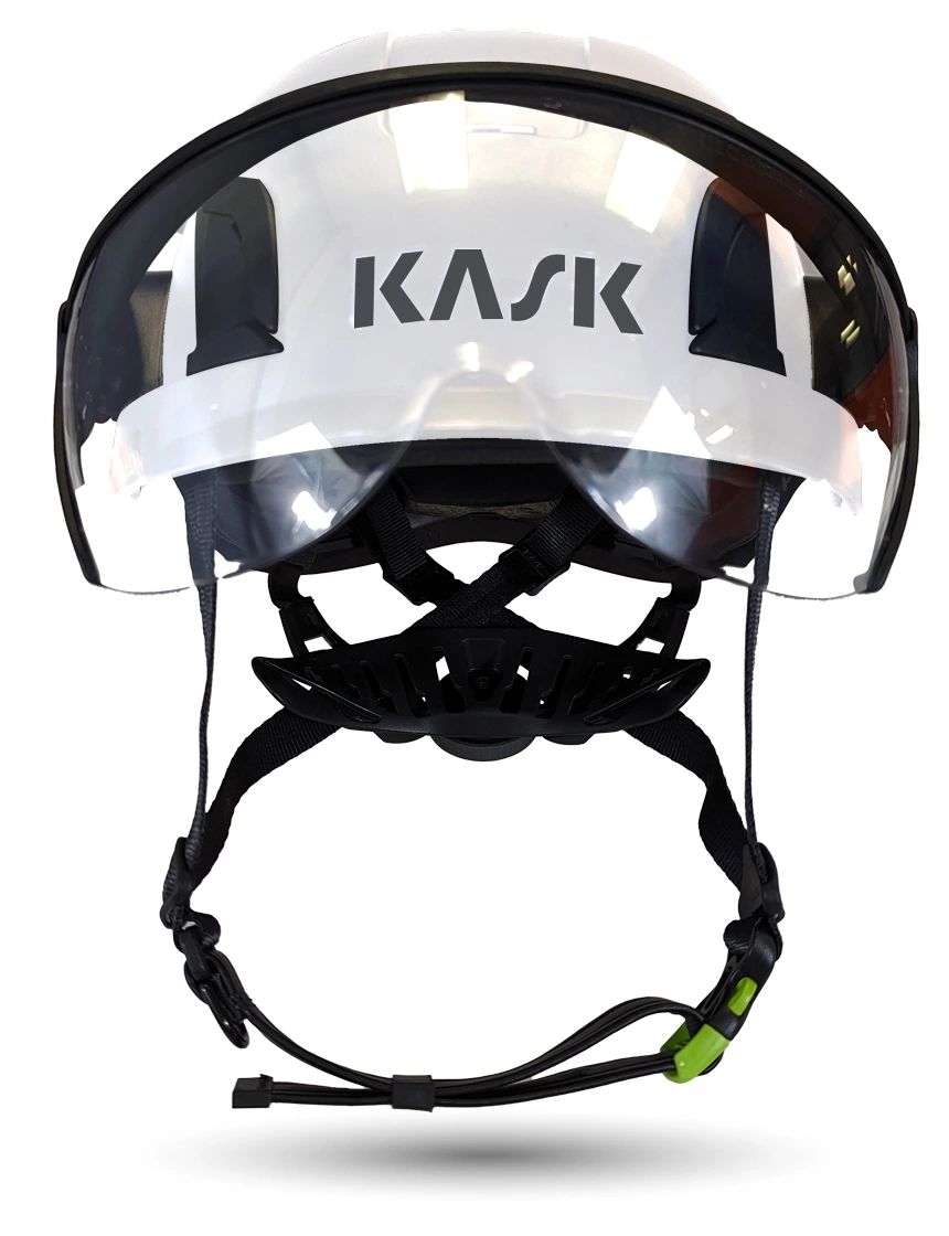 White KASK Zenith X2 ANSI Safety Helmet with Half Face Visor Kit (Clear ...