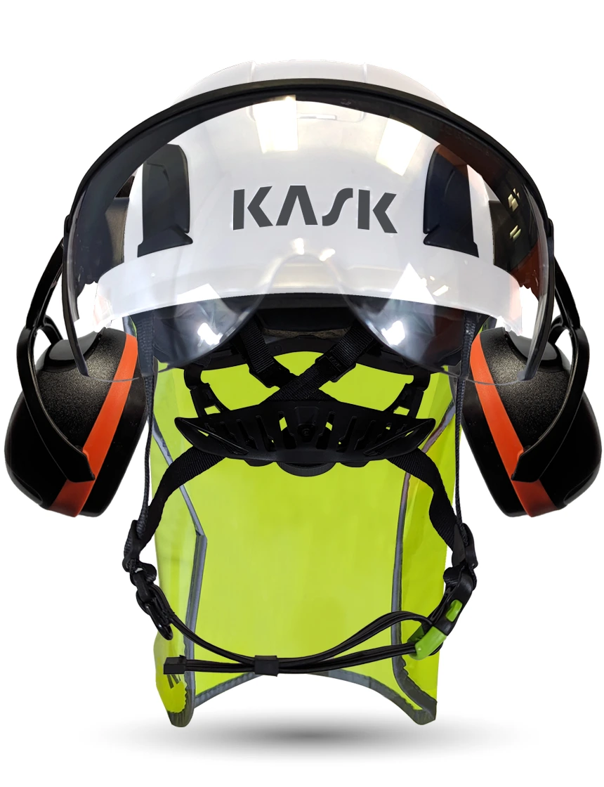 White KASK Zenith X2 ANSI Safety Helmet with Full-Face Visor Kit (Clear ...