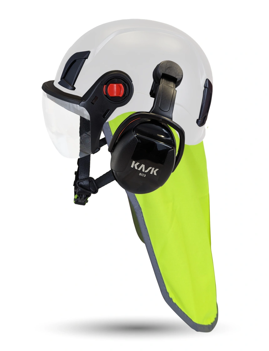 White KASK Zenith X2 ANSI Safety Helmet with Full-Face Visor Kit (Clear ...