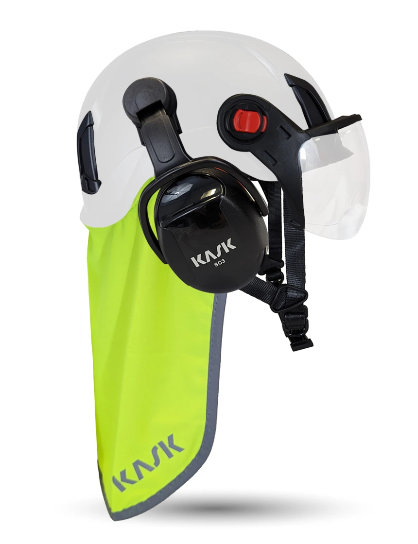 White KASK Zenith X2 ANSI Safety Helmet with Full-Face Visor Kit (Clear ...