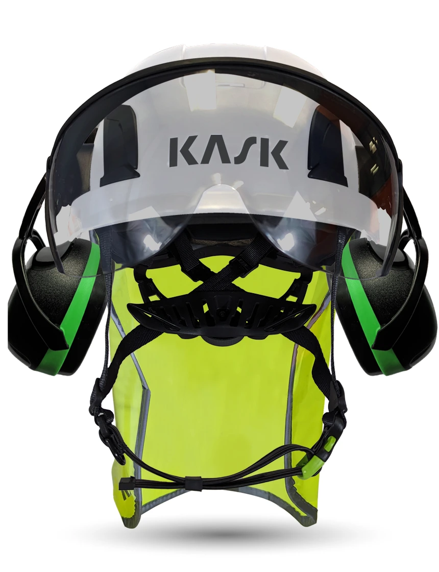 White KASK Zenith X2 ANSI Safety Helmet with Half-Face Visor Kit ...
