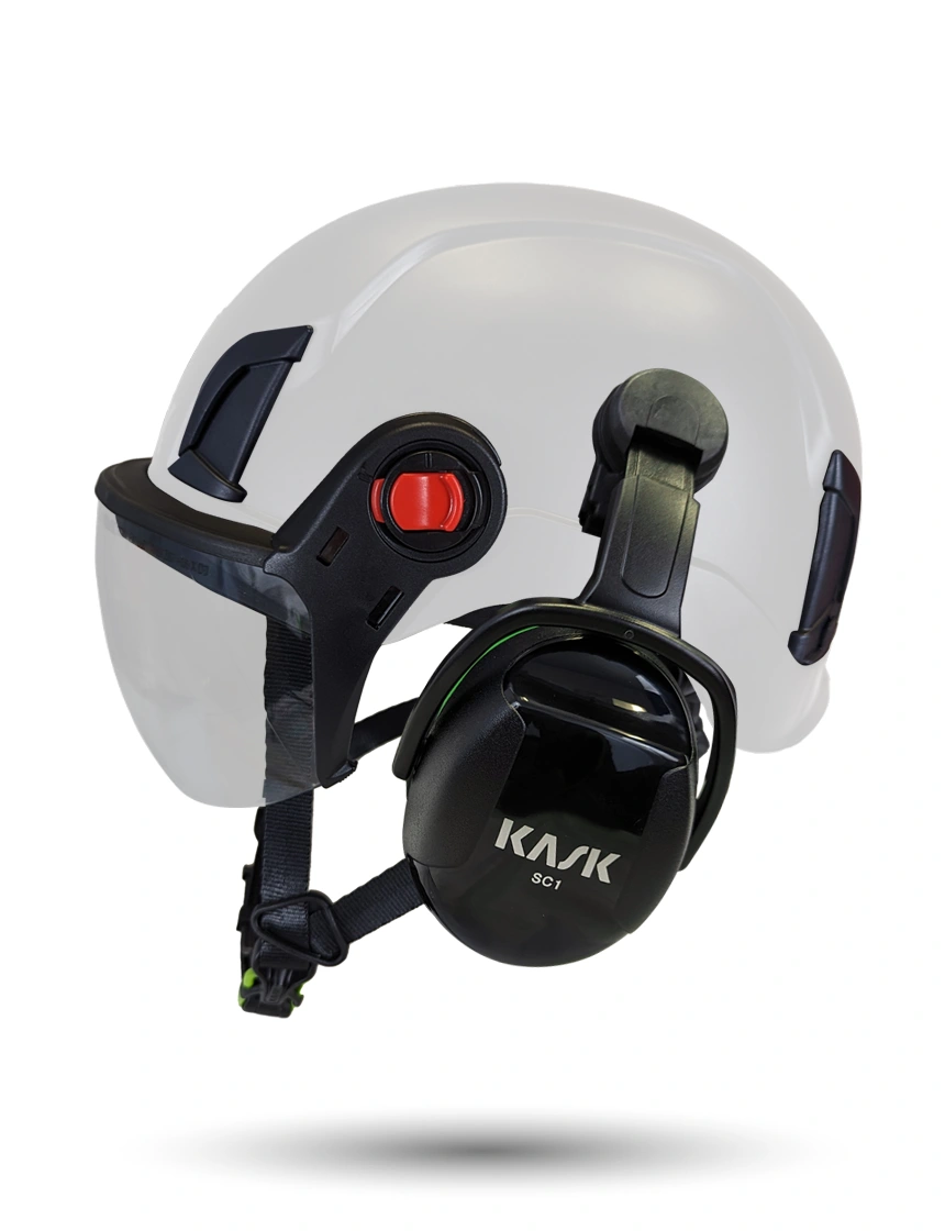 White KASK Zenith X2 ANSI Safety Helmet with Half-Face Visor Kit ...