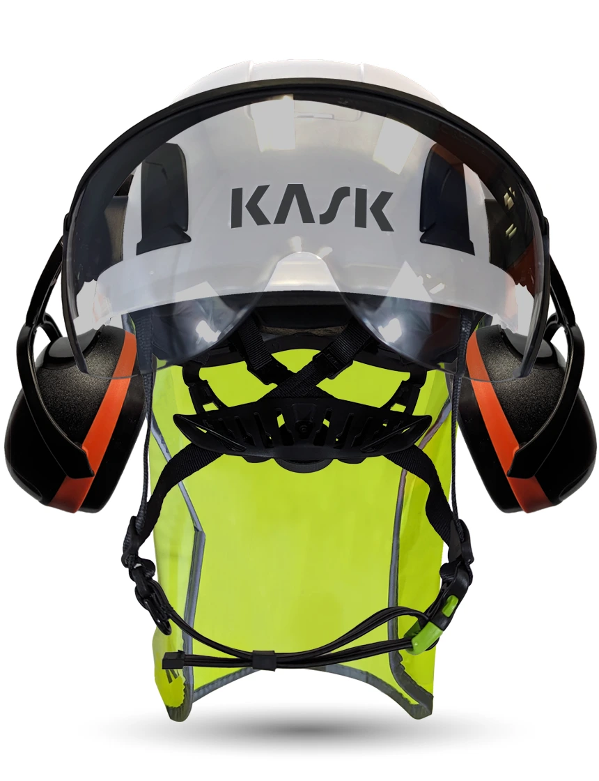 White KASK Zenith X2 ANSI Safety Helmet with Half-Face Visor Kit ...