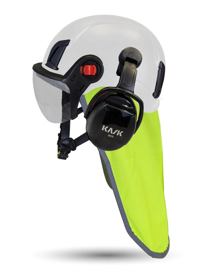 White KASK Zenith X2 ANSI Safety Helmet with Half-Face Visor Kit ...