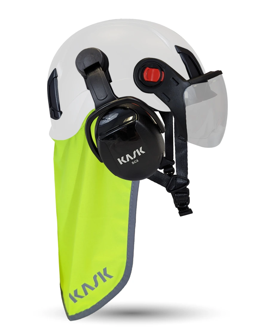 White KASK Zenith X2 ANSI Safety Helmet with Half-Face Visor Kit ...