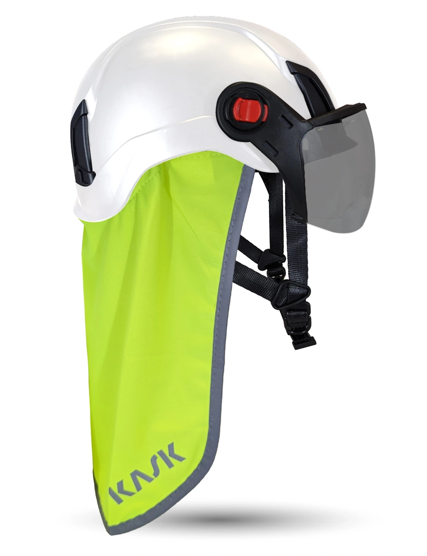 White KASK Zenith X2 ANSI Safety Helmet with Half Face Visor Kit (Smoke ...