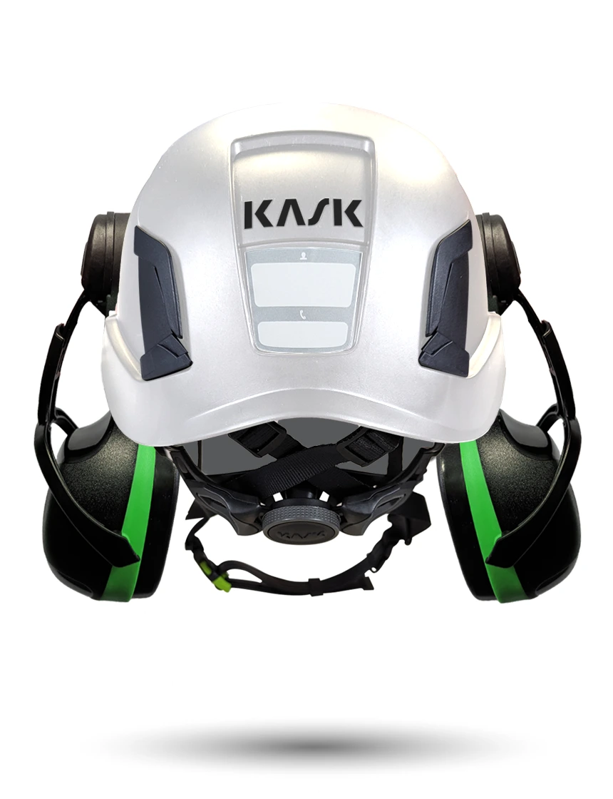 White KASK Zenith X2 ANSI Safety Helmet with Half-Face Visor Kit (Smoke ...