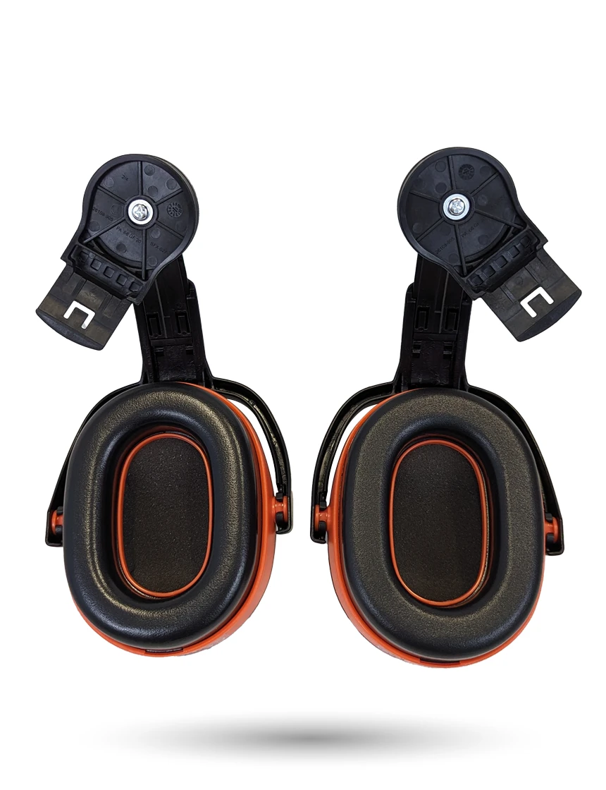 White KASK Zenith X2 ANSI Safety Helmet with Orange Ear Muffs (High ...