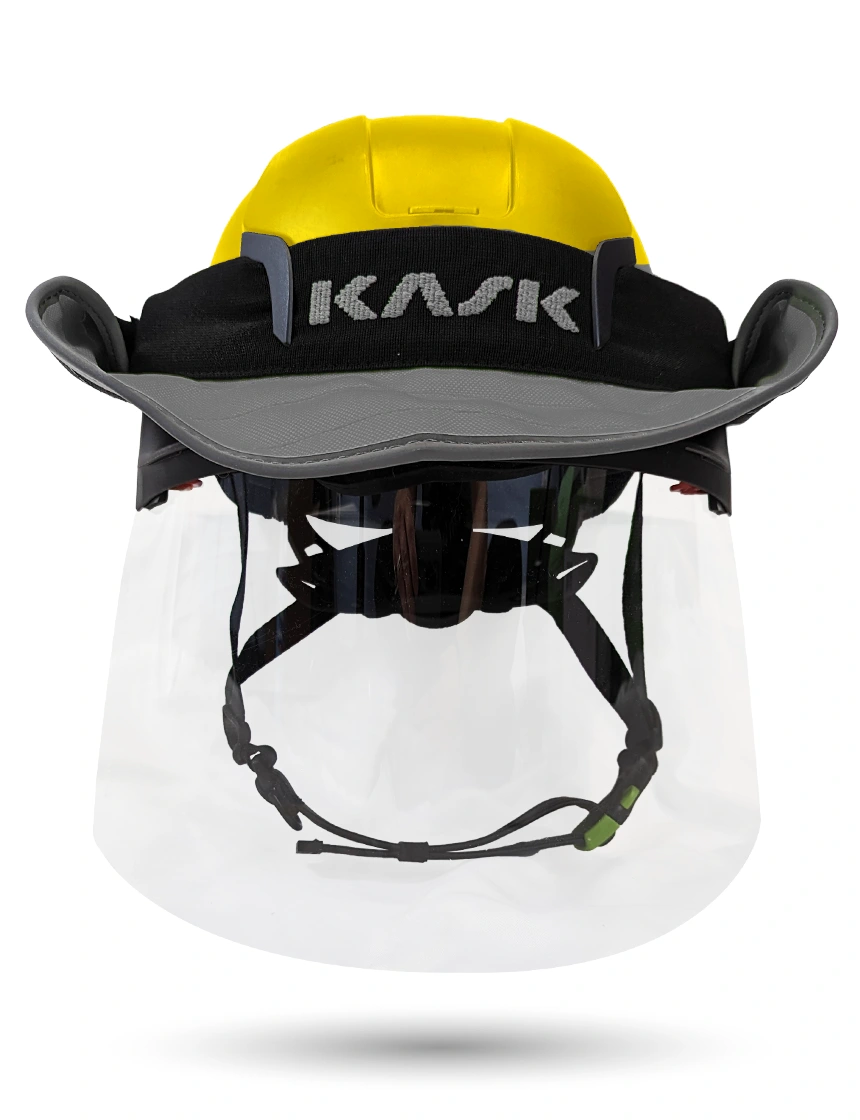 Yellow Kask Zenith X2 ANSI Safety Helmet with Full-Face Shield & Brim ...