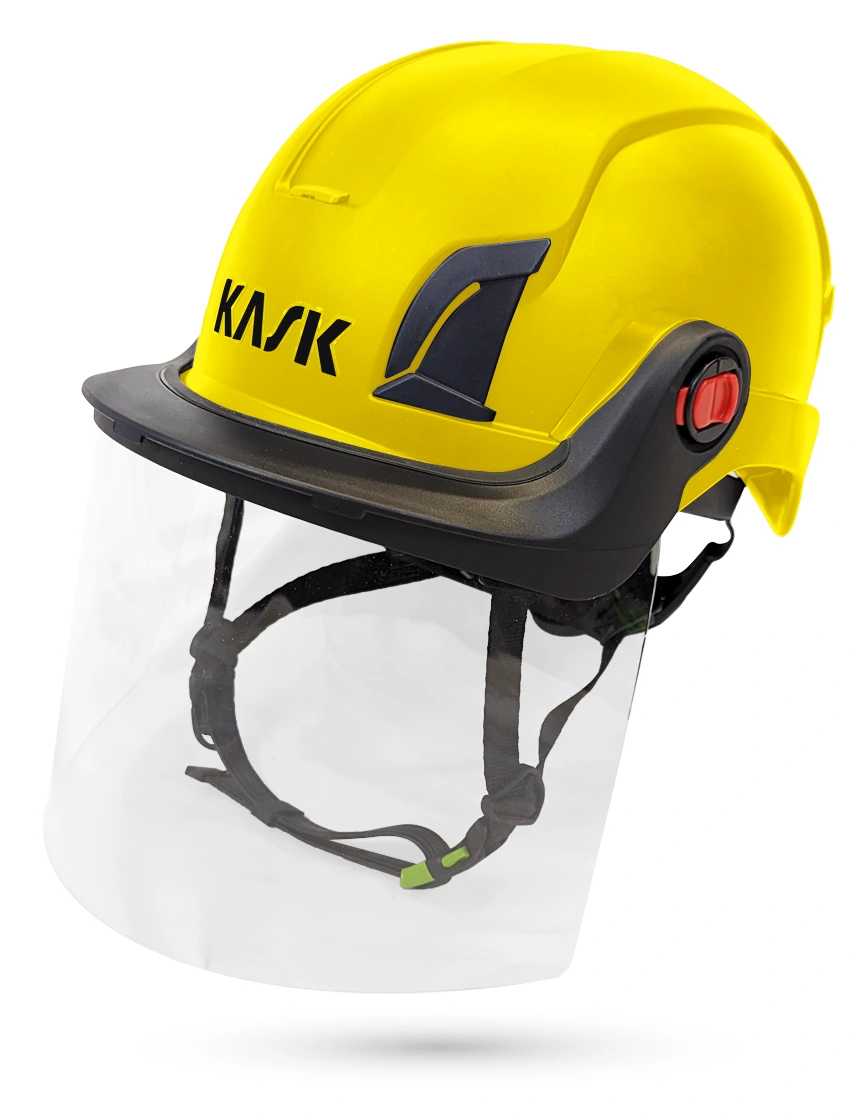 Yellow Kask Zenith X2 ANSI Safety Helmet with Full Face Shield & Brim ...