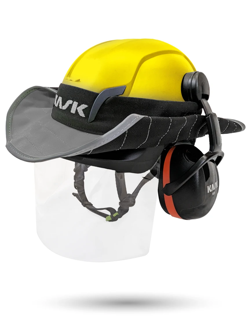Yellow Kask Zenith X2 ANSI Safety Helmet with Full-Face Shield & Brim ...