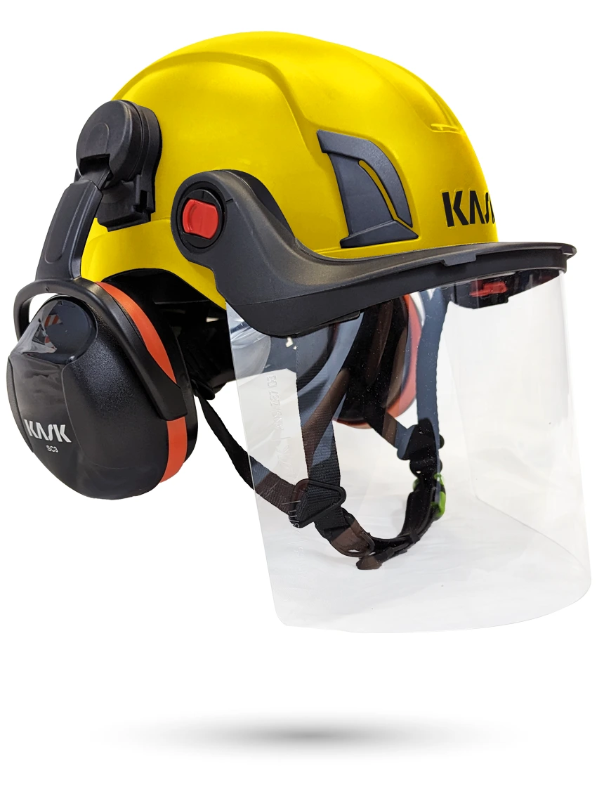 Yellow Kask Zenith X2 ANSI Safety Helmet with Full-Face Shield & Brim ...
