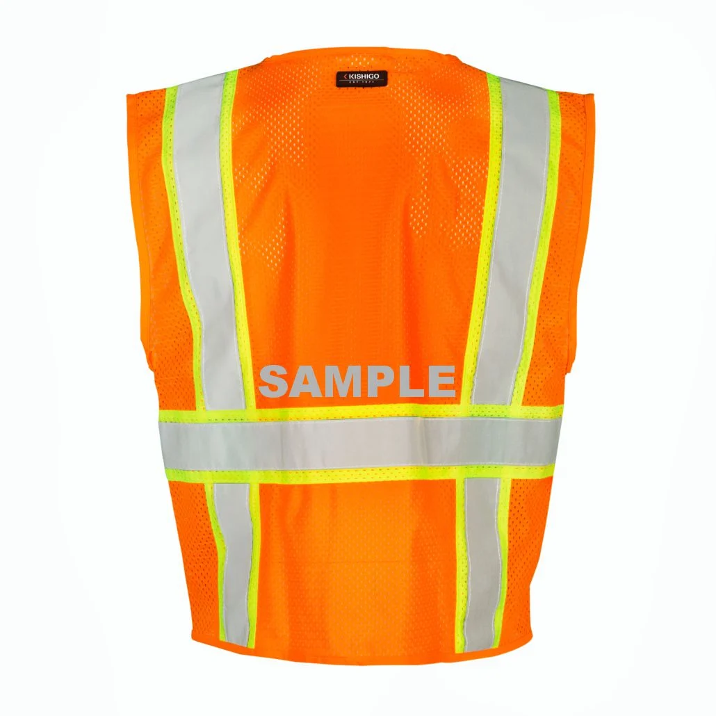 Orange All Mesh Contrasting Class 2 Safety Vest 3XL w/Custom Reflective ...
