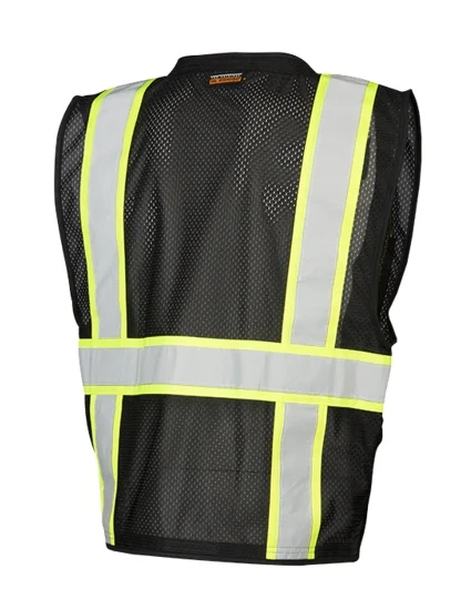 Black/Lime Enhanced Visibility Multi Pocket Mesh Vest S-M | VB100 S-M ...