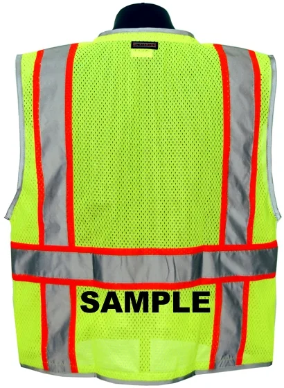 Premium BRILLIANT Ultra-Cool Lime Mesh Class 2 Vest 4XL w/ Custom ...