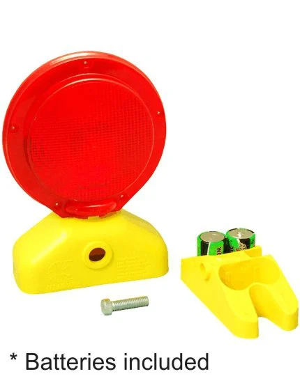 3-Volt RED LED Barricade Flasher with Two (2) D-Cell Batteries | 3VOLT ...