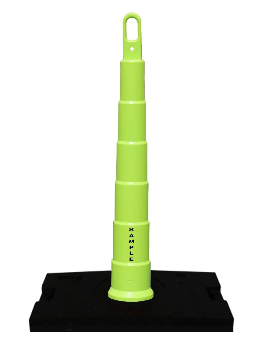 42" LIME Traffix Looper Cone, 30 Lb Rubber Base & Custom Lettering ...