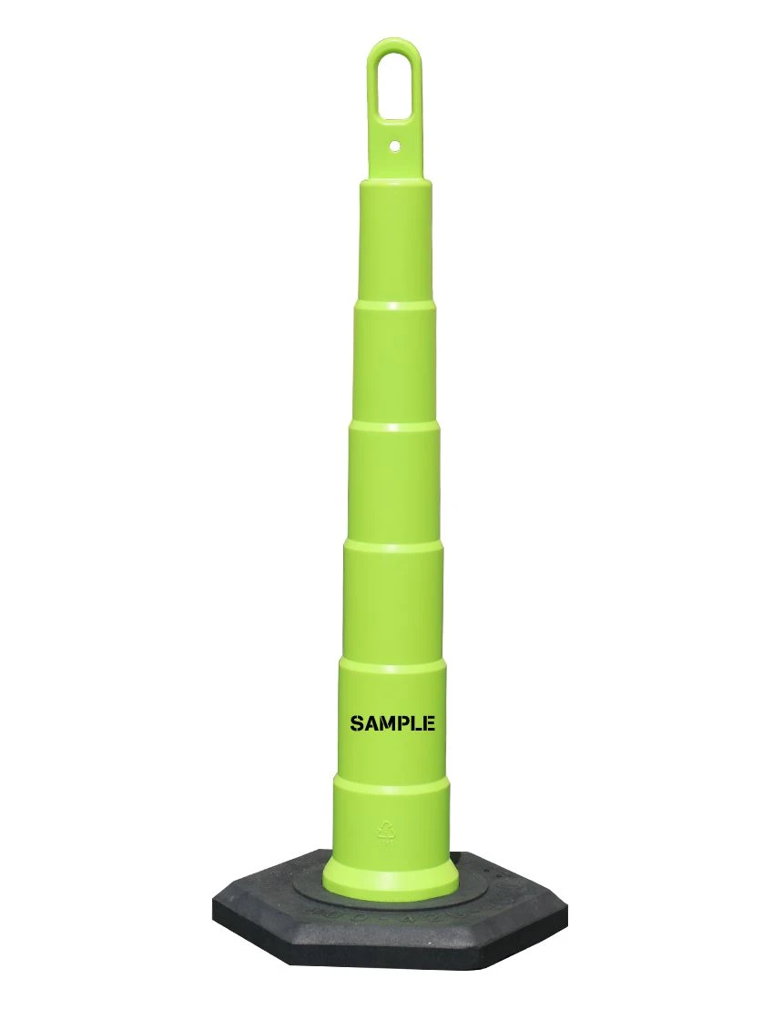 42 in lime traffix looper cone plain no sheeting 16 lbs base lettering ...