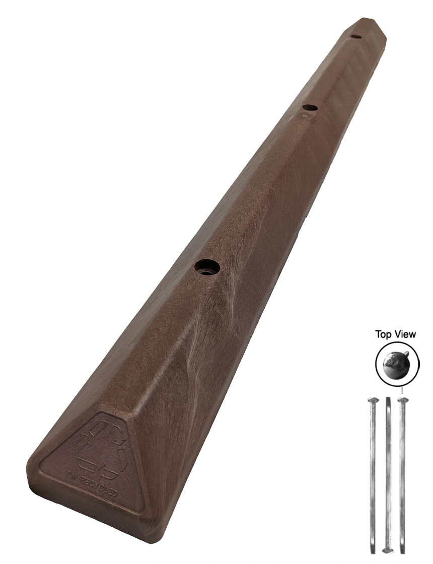 6 ft park service brown commercial parking block with 18 inch heavy ...