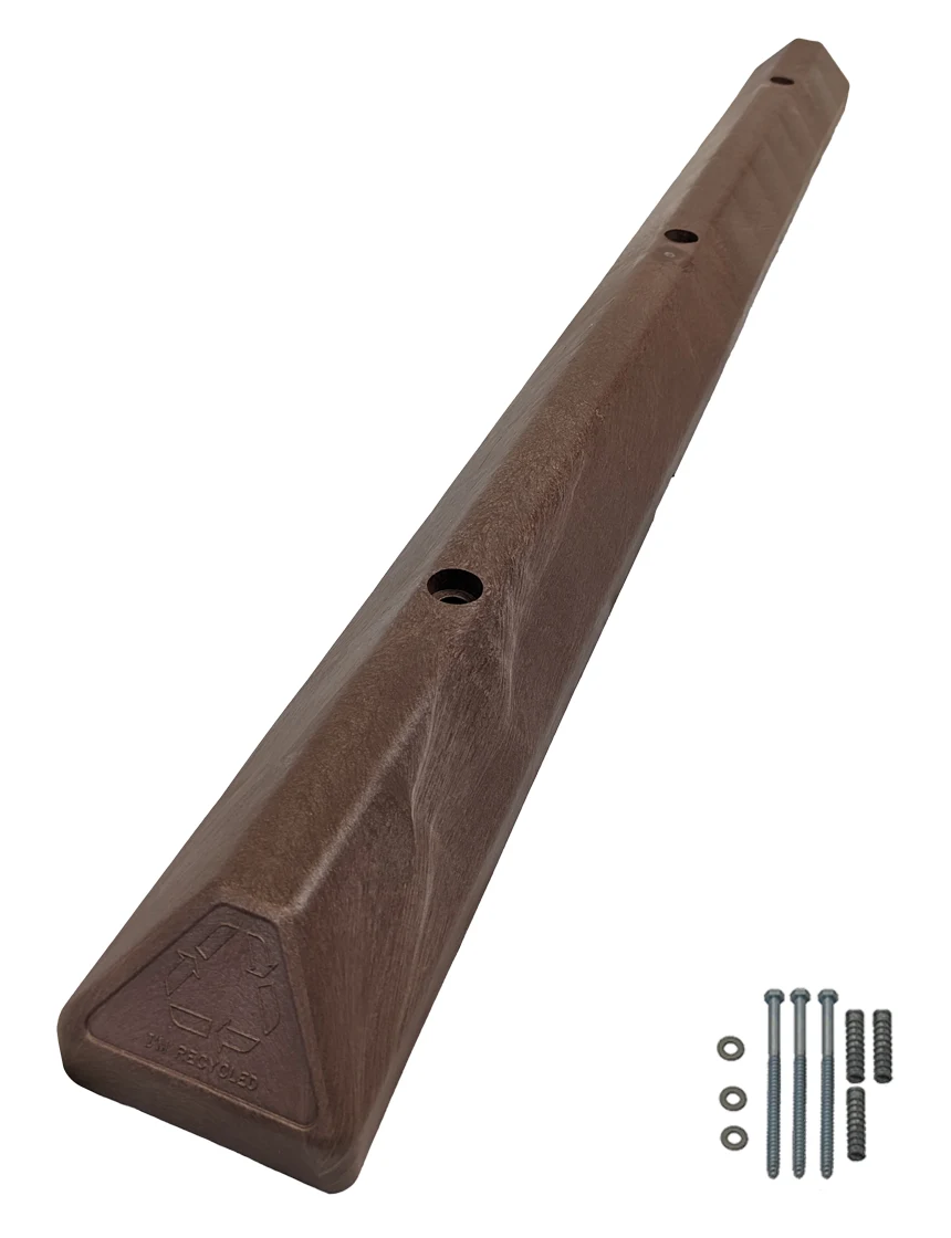 6 ft park service brown commercial parking block with 8 inch lag anchor ...