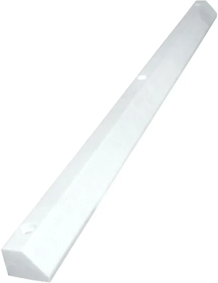 6' White, Economy Solid Recycled Plastic Parking Block w/18" Galvanized ...