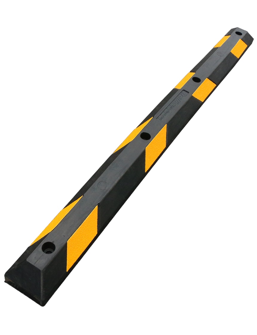 6' Black & Yellow Rubber Parking Block w/ 12" Steel Spikes | PBRCYS ...