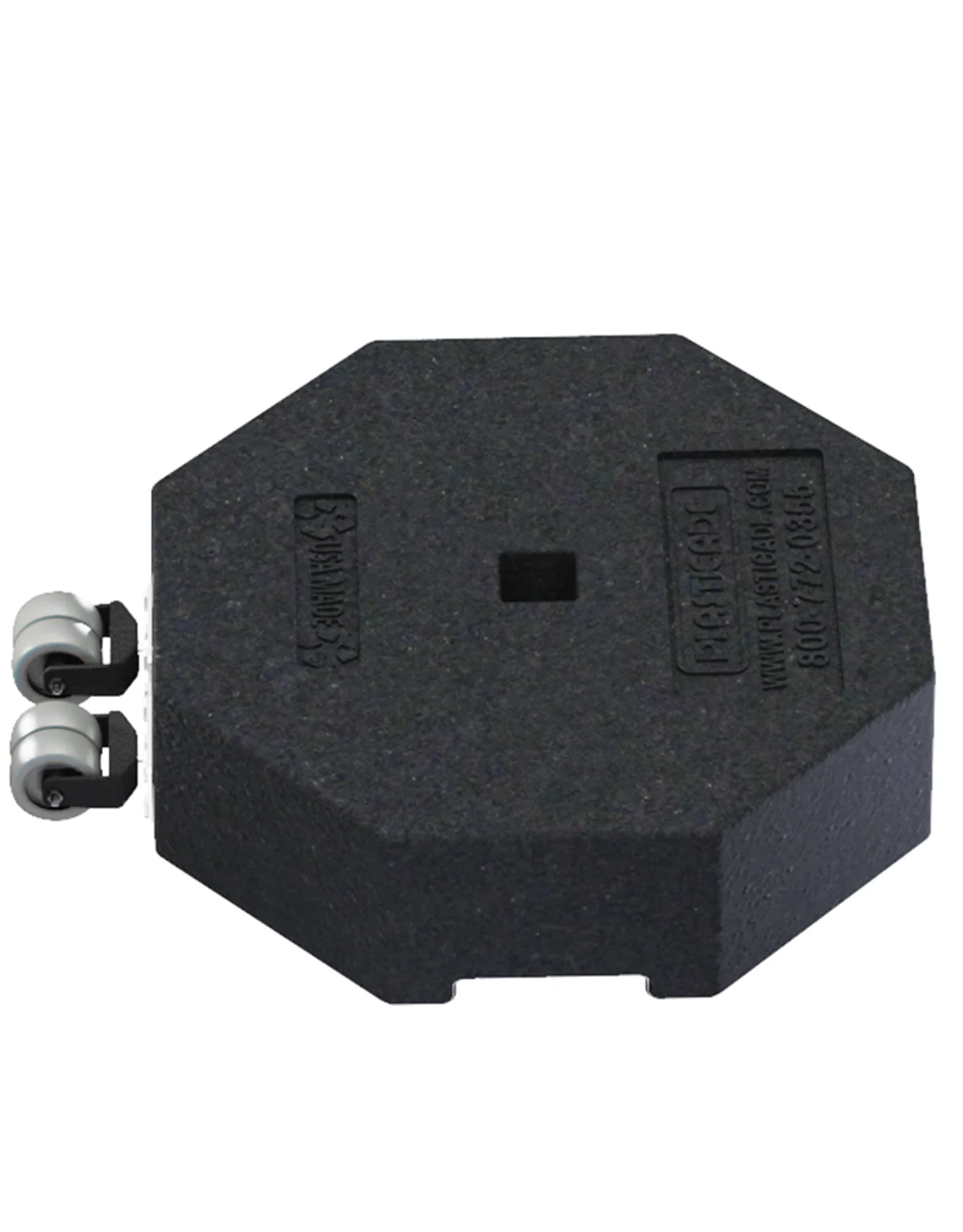 60 Lb. Rubber Base with Wheels & 72" White Sign Post | 800-RB-60WHL ...