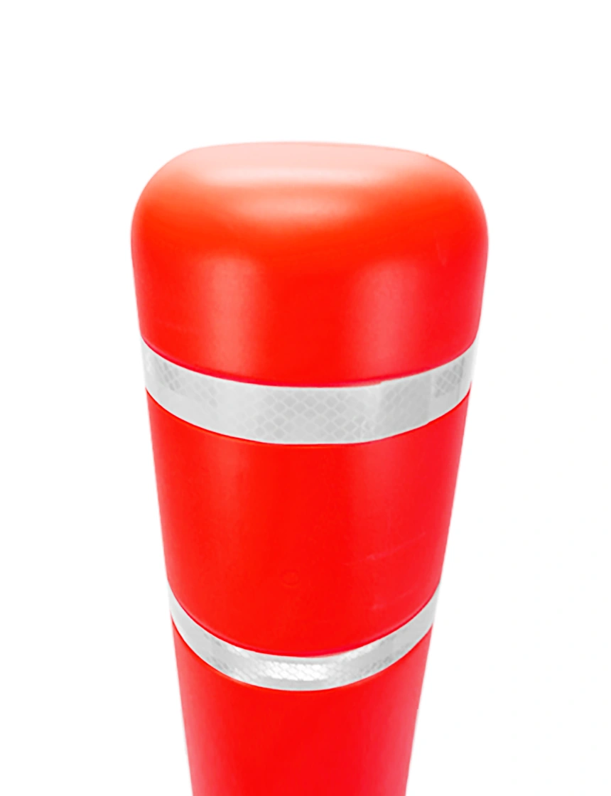 5" x 52" Red Bollard Cover with two White Reflective Stripes ...