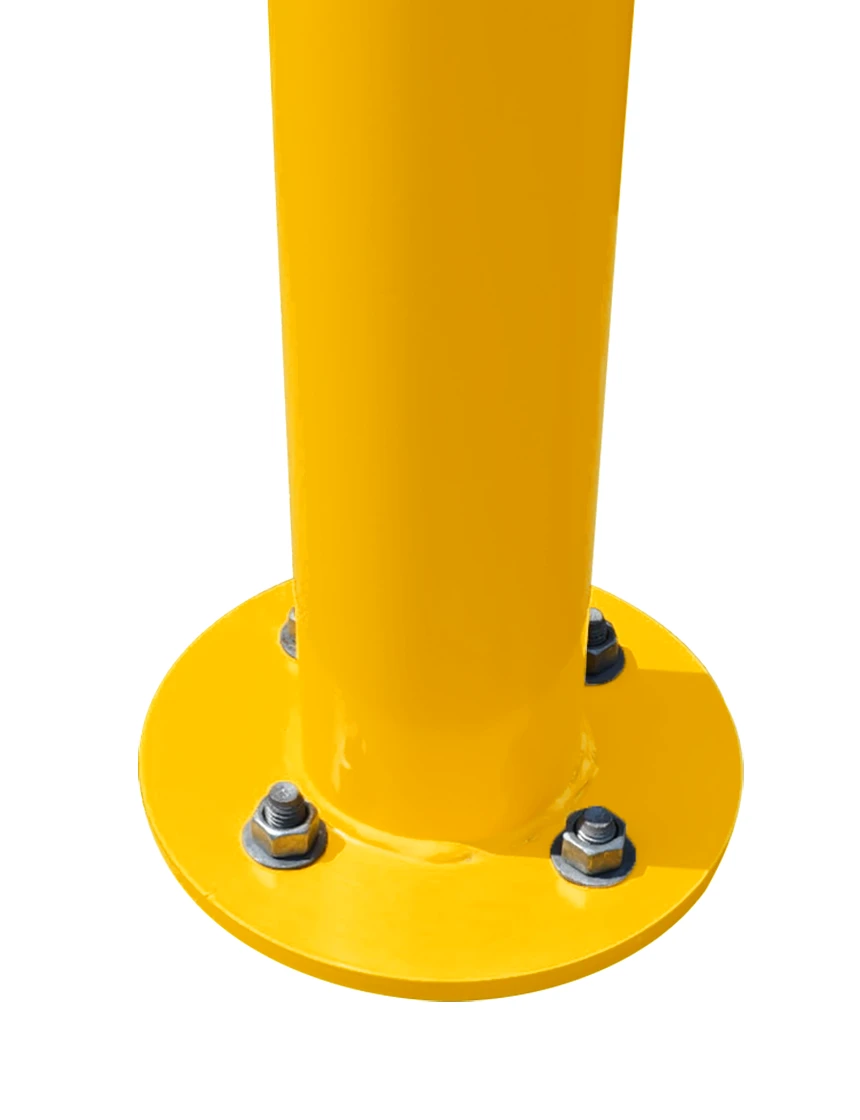 4 1/2" OD x 42" Tall, Galvanized Steel Bollard, Powder Coated Safety ...
