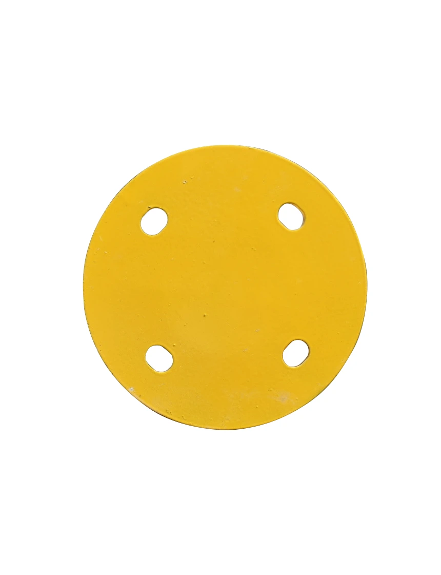 42" T x 4" Diameter, Yellow Powder Coated Steel, Round Base, Bolt-Down ...