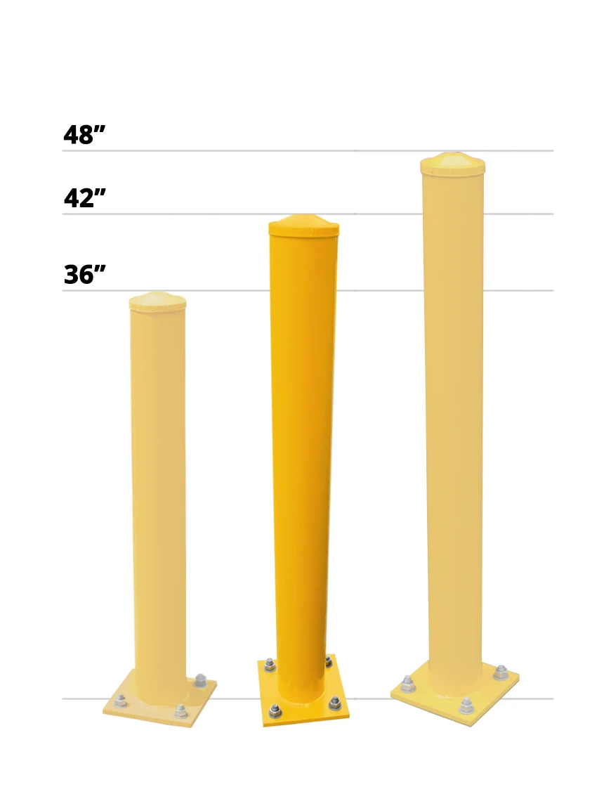 42" Tall Yellow Bollard w/ 8" Square Base | BOLPC42SQR | Traffic Safety ...
