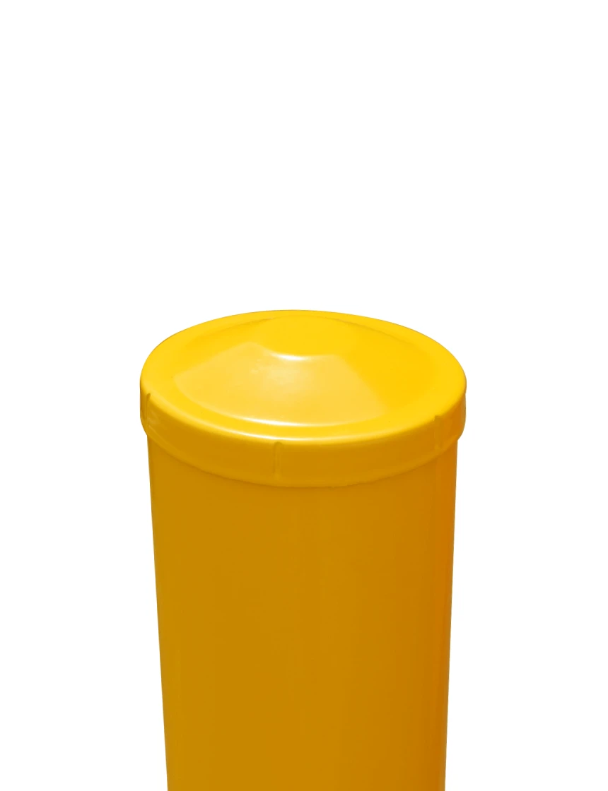 4 1/2" OD x 48" Tall, Steel Bollard, Powder Coated Safety Yellow w/ 8 ...