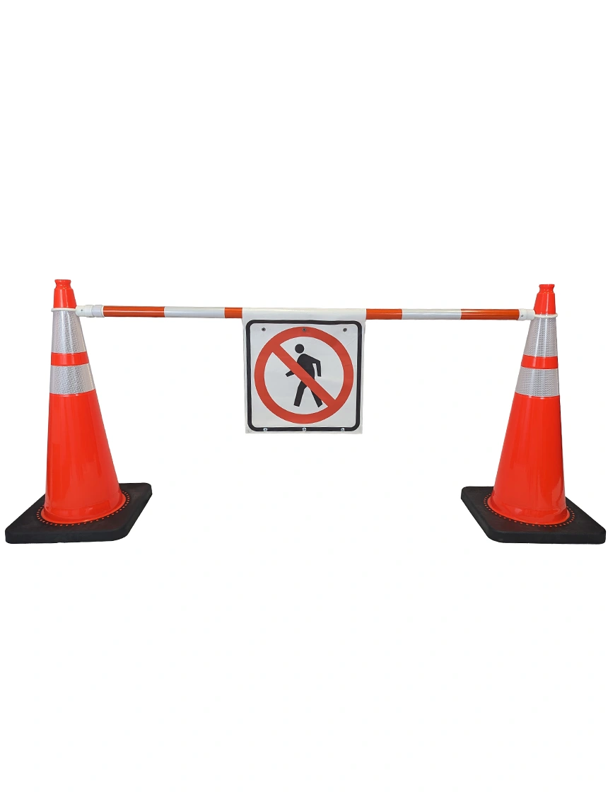 cone bar signs no pedestrian symbol | CBS-NPEDSYM | Traffic Safety Store