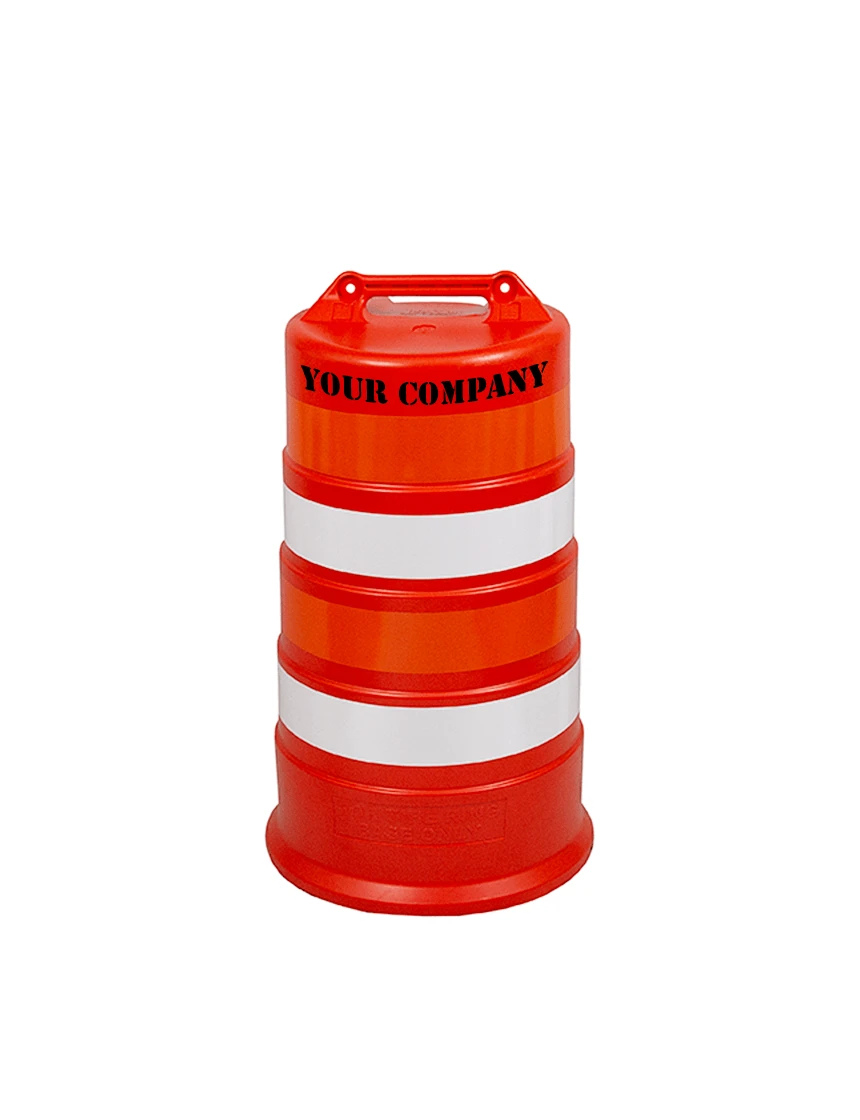 37" Tall Channelizer Drum w/ Four (4) 4" Engineer Grade Reflective ...