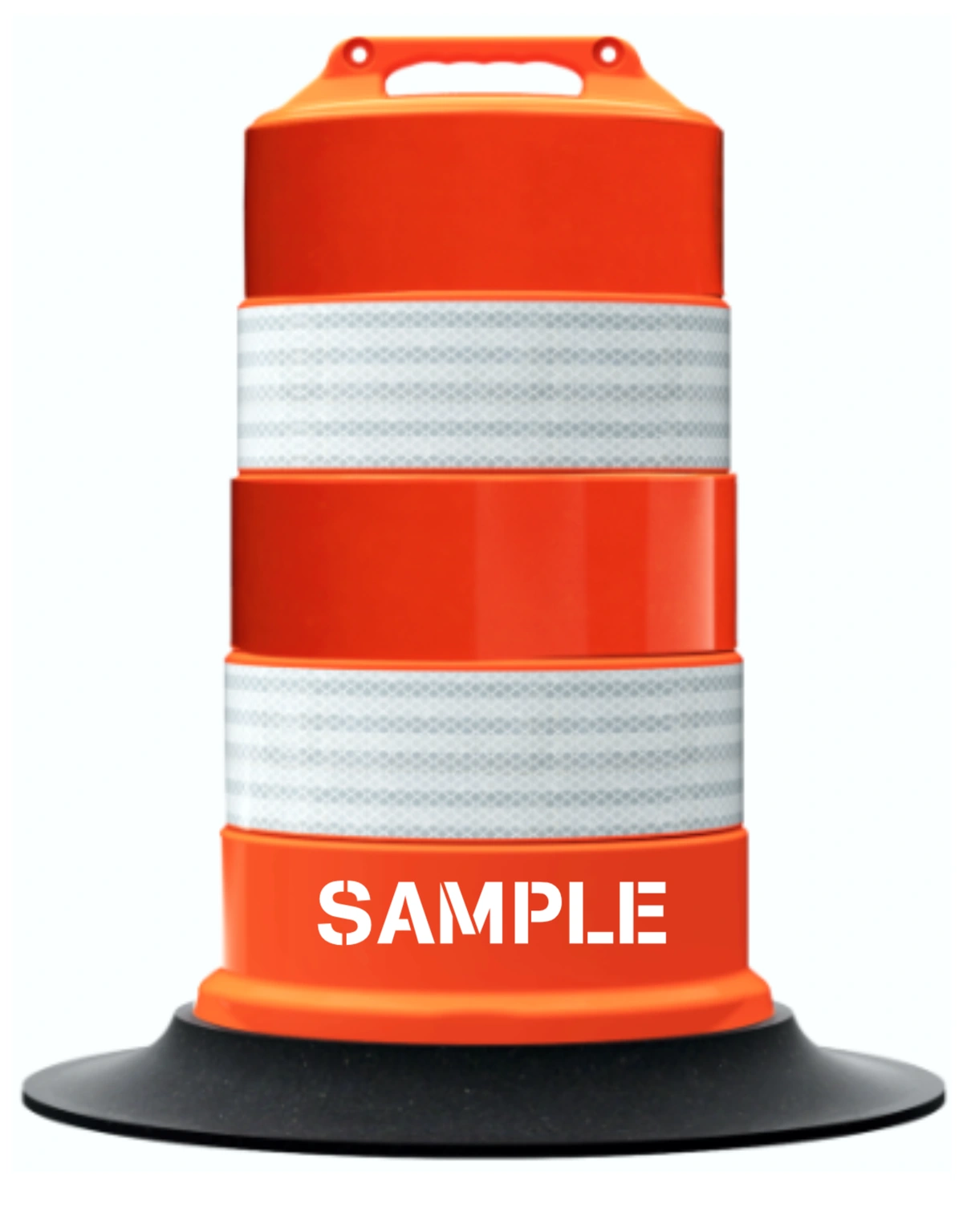 Plasticade Traffic Drum, Reflective Stripes, Custom Text ...