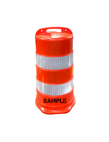 37" Tall Channelizer Drum w/ Four (4) 6" HI Reflective Stripes & Double ...
