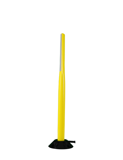 36" Yellow Flat Faced Delineator with one (1) 2"X 12" white reflective ...