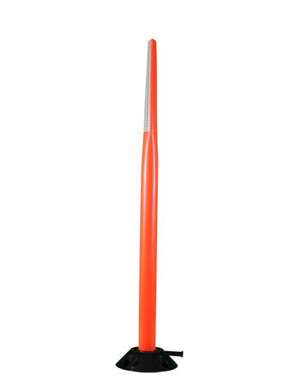 48" Orange Flat Faced Delineator with one (1) 2"X 12" white reflective ...