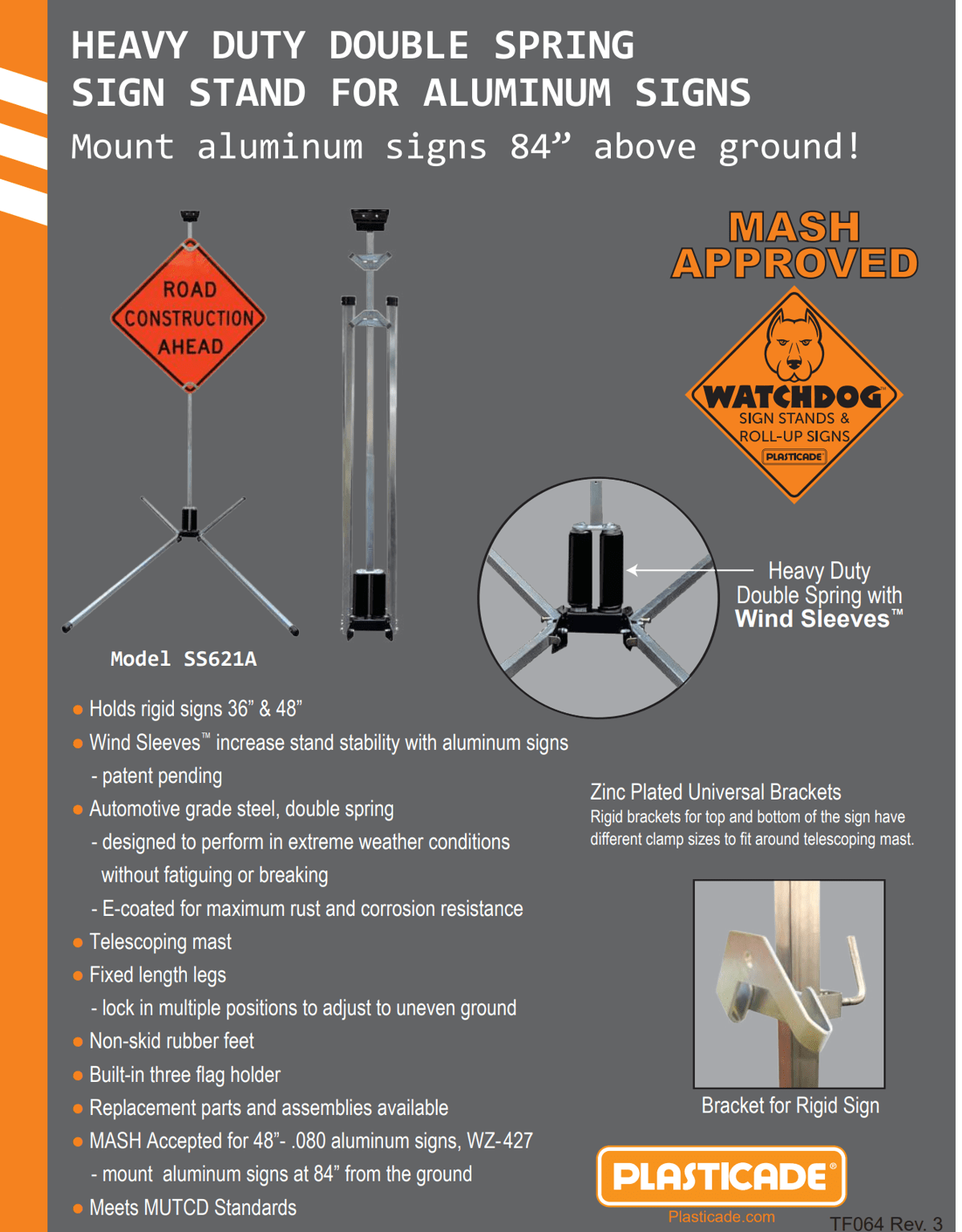 Watchdog Heavy Duty Double Spring Stand for Rigid Signs | SS621A ...