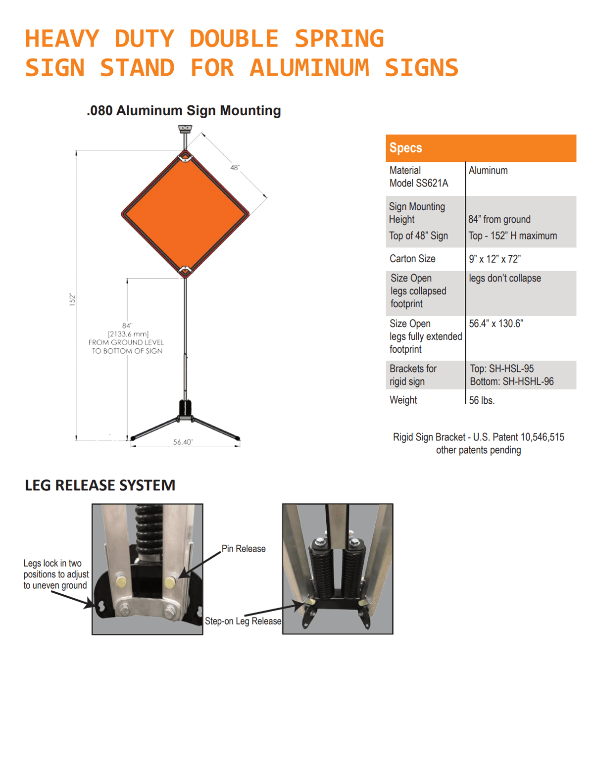 Watchdog Heavy Duty Double Spring Stand for Rigid Signs | SS621A ...