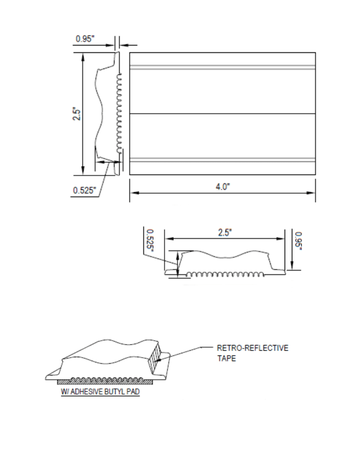 PEXCO Raised Reflective Markers, White/White, Adhesive, Box of 200 ...
