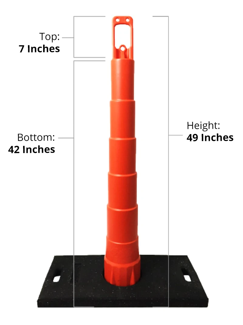 42" Channelizer Cone with 30 Lb. Recycled Rubber Base with Custom ...