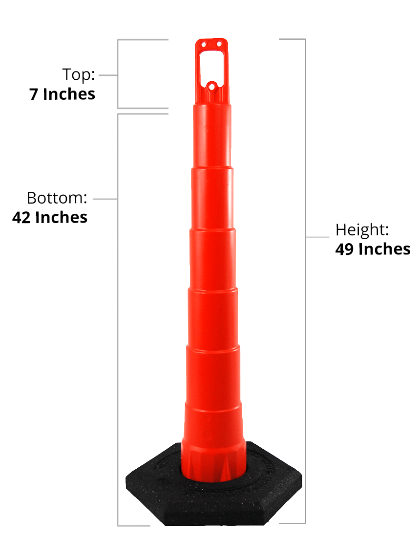42" Channelizer Cone with 16 Lb. Recycled Rubber Base | LC42 | Traffic ...
