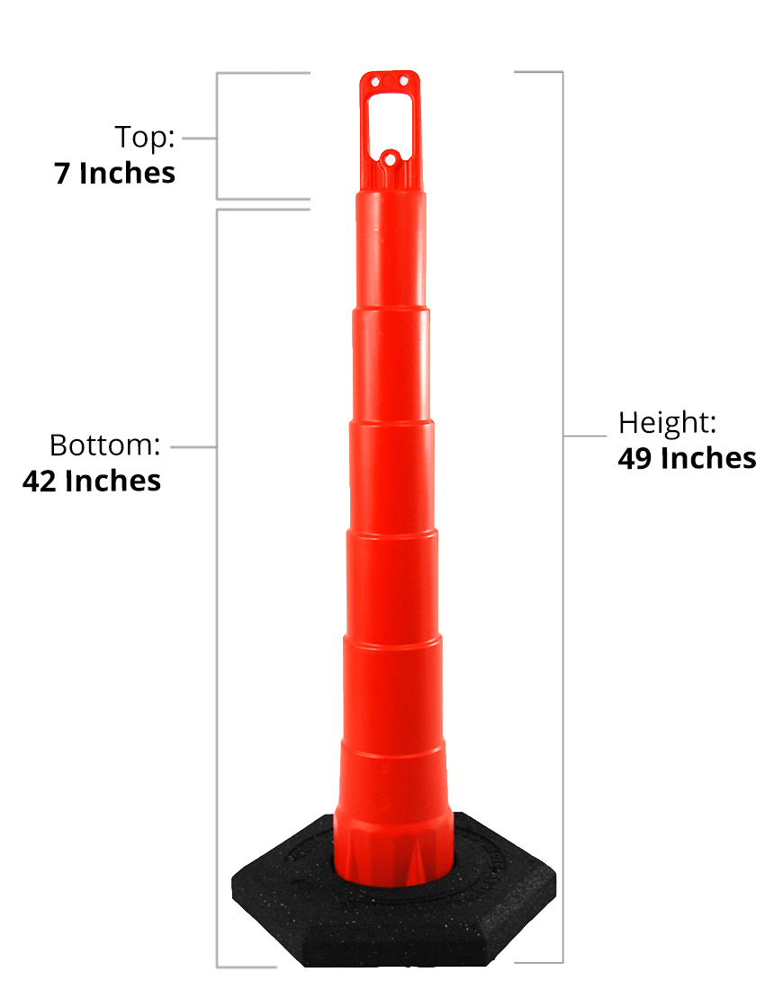 42" Channelizer Cone with 16 Lb. Recycled Rubber Base with Custom ...