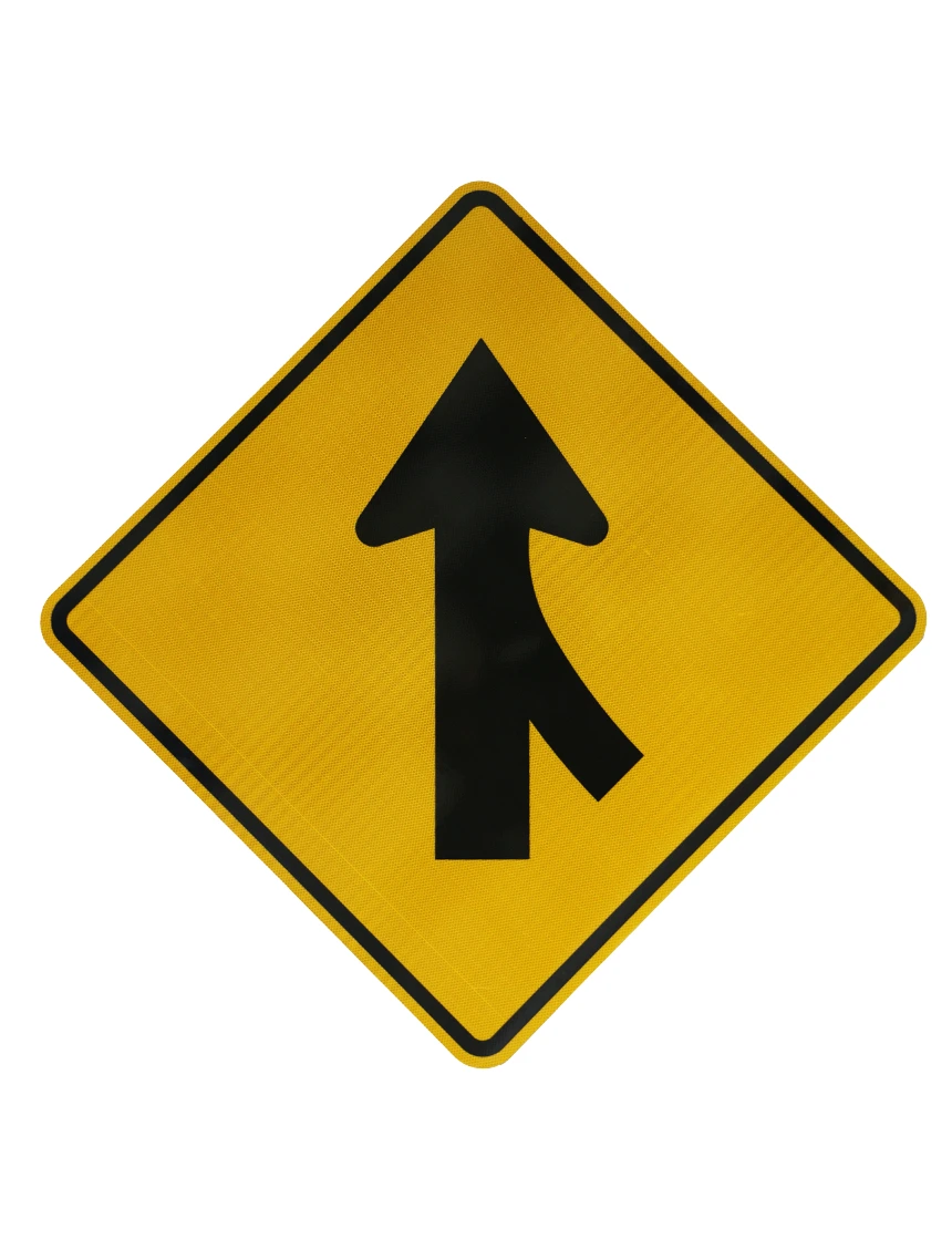 Merge From Right Symbol Signs (W4-1R) | RS-ALU-W4-1RY-HI | Traffic ...