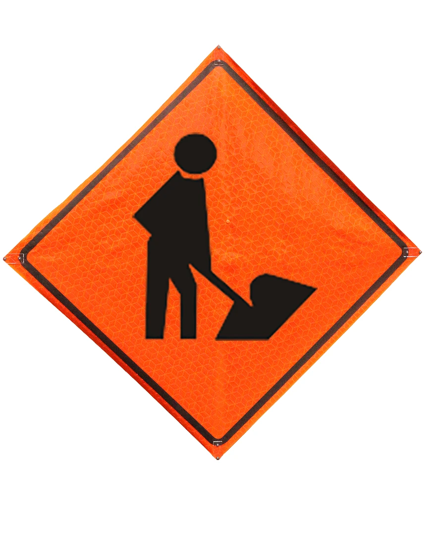 men working symbol sign plastic pockets marathon 36 inch x 36 inch | RU ...