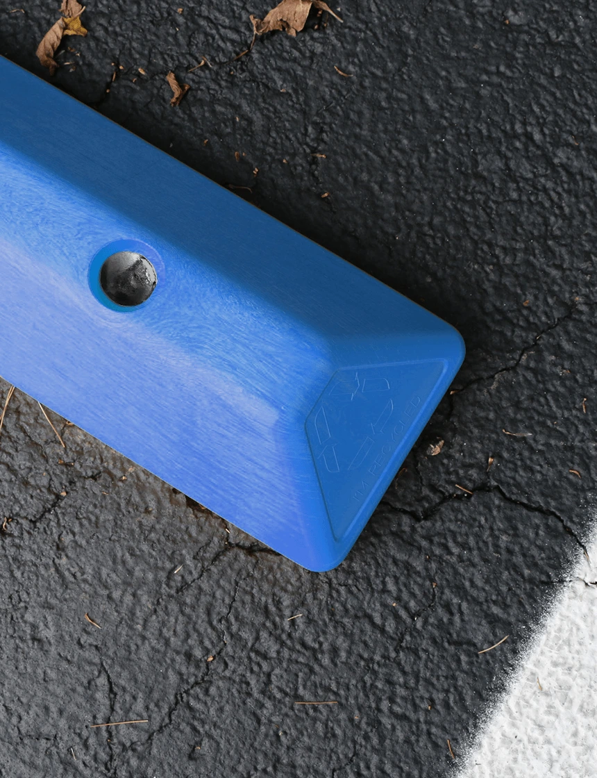 3' blue commercial parking block with 8 inch lags anchors | PBC3BL ...